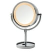 Jerdon 8.5-inch Diameter Lighted Tabletop Makeup Mirror with 1X-5X ...