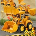 4pcs Engineering Vehicle Model Press Sliding Car Excavator Bulldozer ...