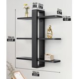 Gronda Adjustable Floating Shelves for Wall 3 Tier 20In Wood Storage ...
