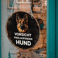 Acrylic Round Hanging Ornament, German Shepherd Dog Warning Sign Design ...