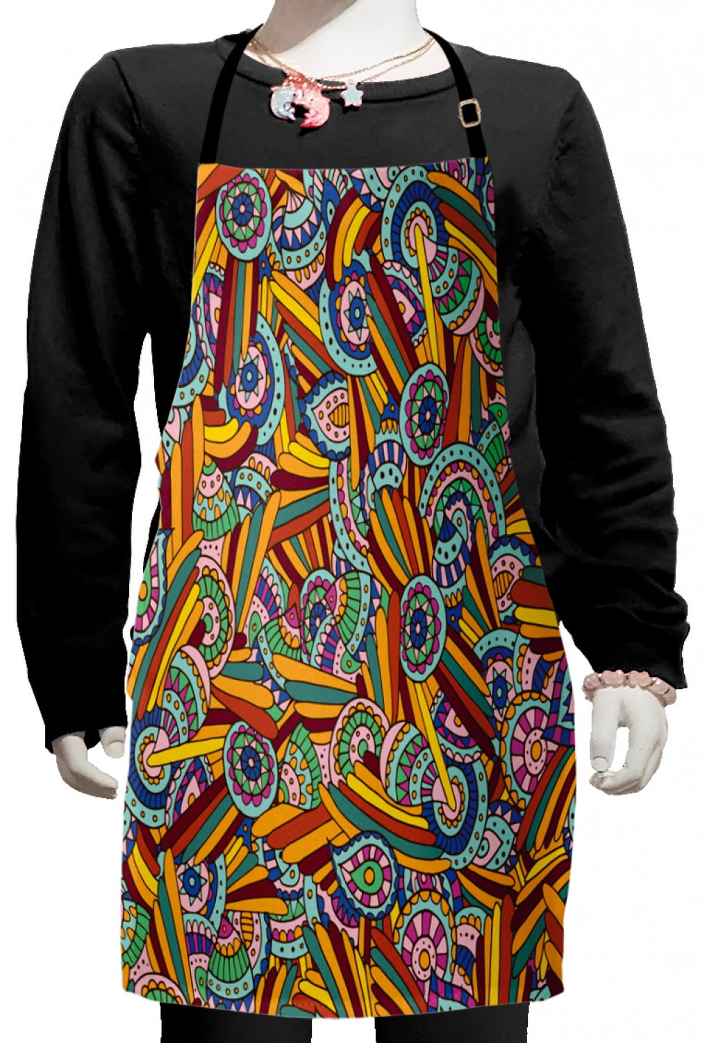 Psychedelic Kids Apron, Funky and Hippie Composition with Abstract ...