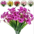 Artificial Violet Flower Stems, UV Resistant Fake Silk Flowers, Faux ...