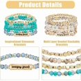 12Pcs 12 Style Glass CCB Beaded Stretch Bracelets Set Word Stackable ...