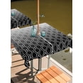 Abstract Art Square Outdoor Tablecloth with Umbrella Hole Classic Black ...