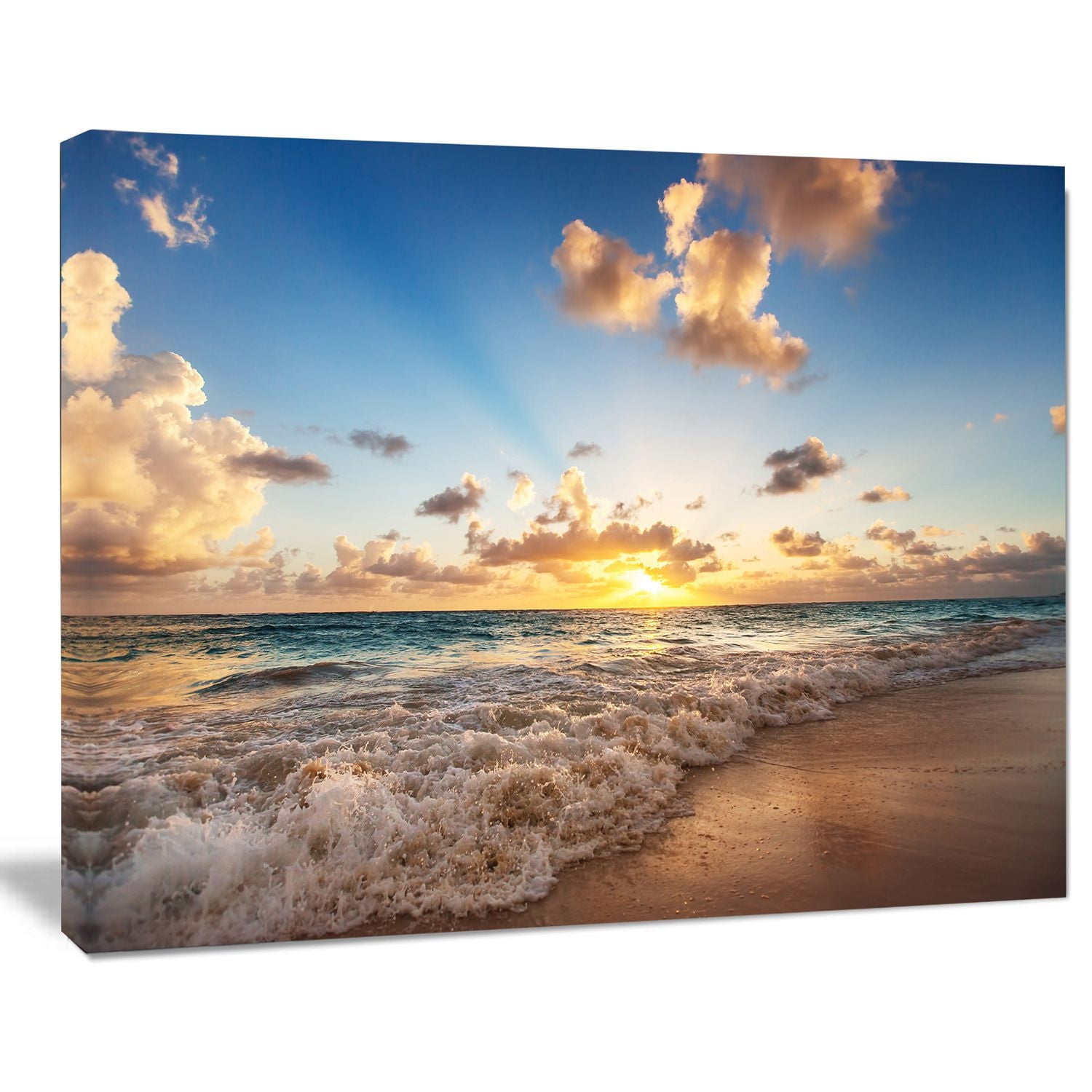 Click here for Designart Design Art Sunrise On Beach Of Caribbean... prices