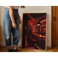 Affixzi Moody Red Bar Scene Art | Retro Cocktail Lounge Wall Decor ...