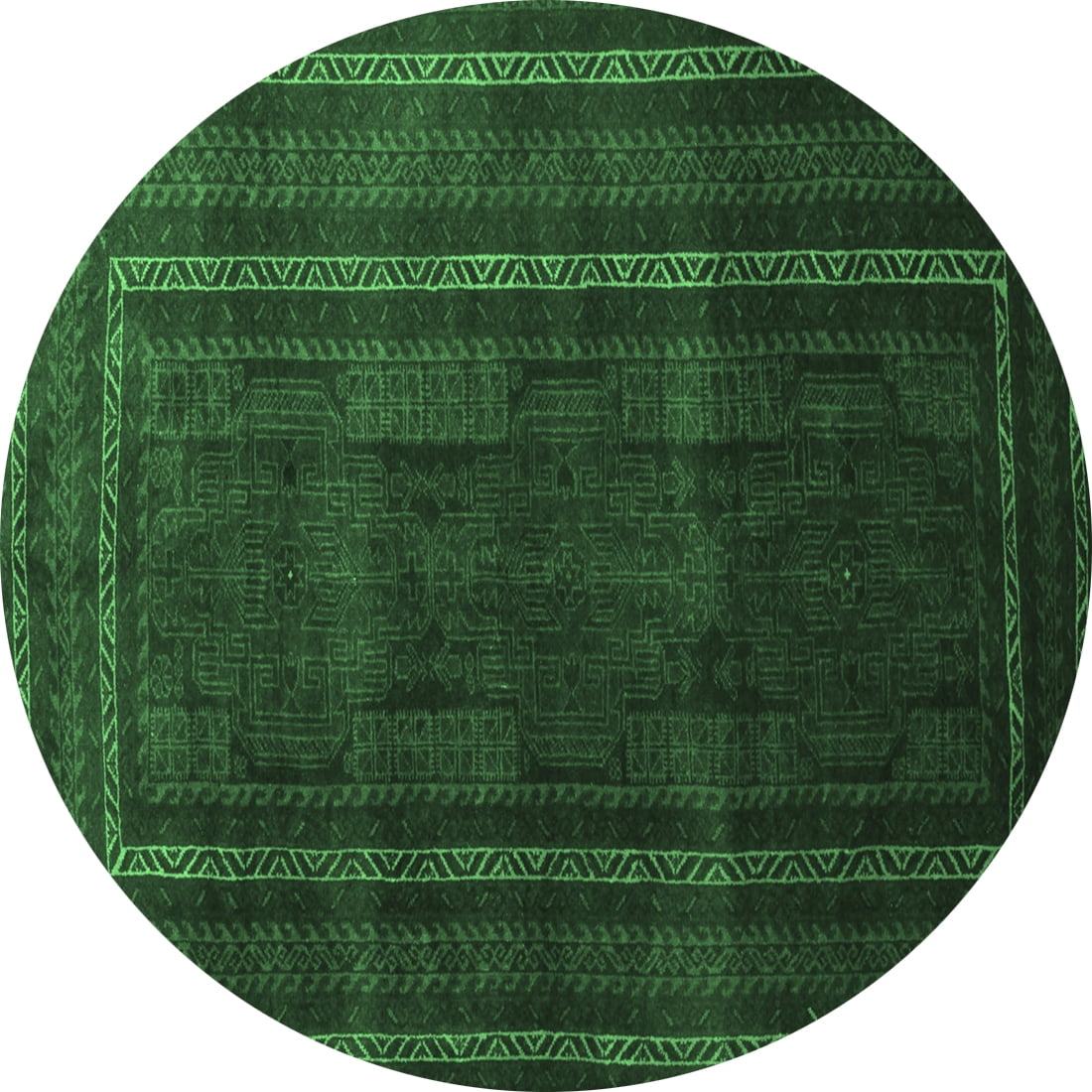 Ahgly Company Indoor Round Abstract Emerald Green Contemporary Area ...