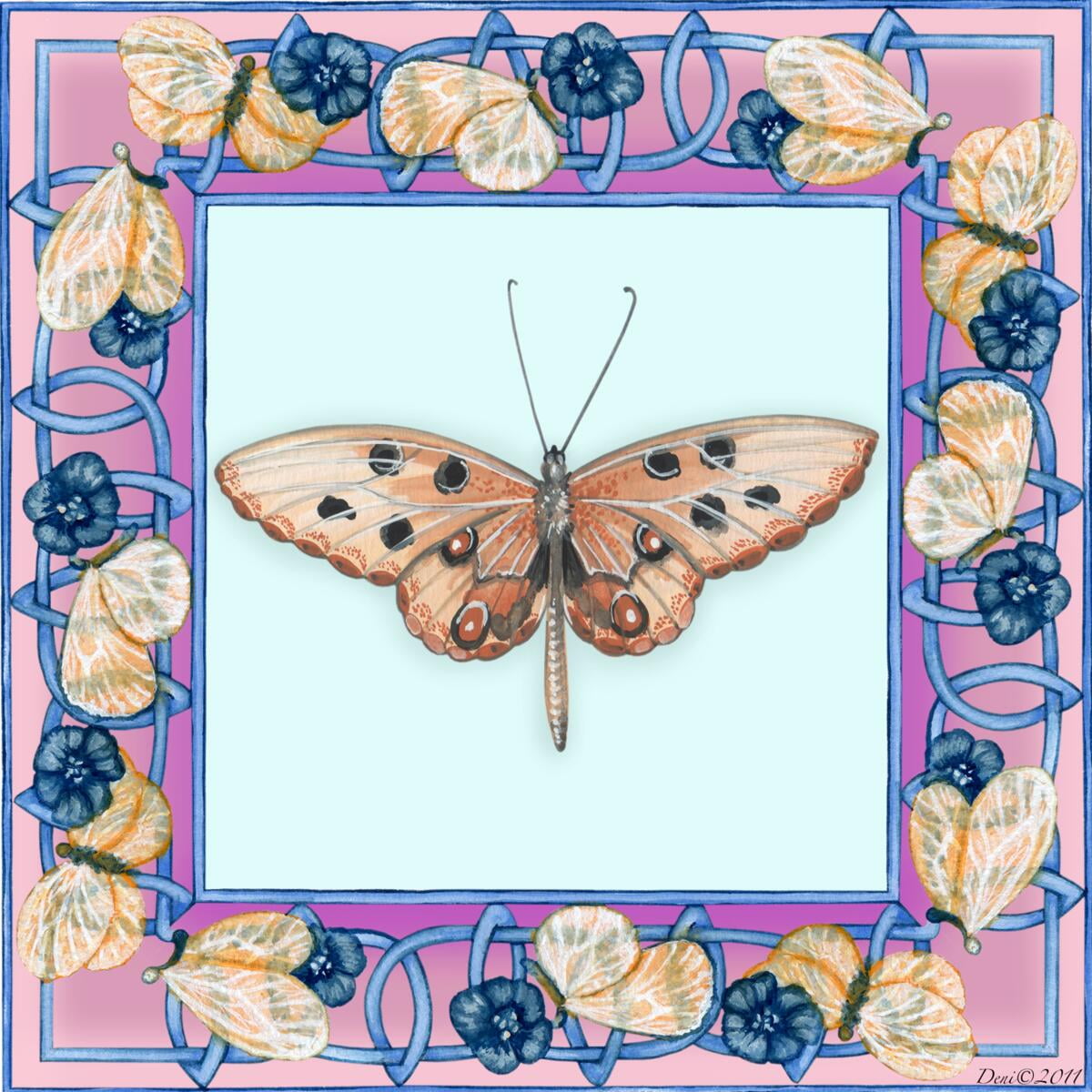 Tile Mural Kitchen Backsplash - Butterfly Square 4 - by Denise Freeman ...
