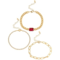 Jessica Simpson Women's Metal Bangle Bracelet Jewelry Set, Set of 5 ...