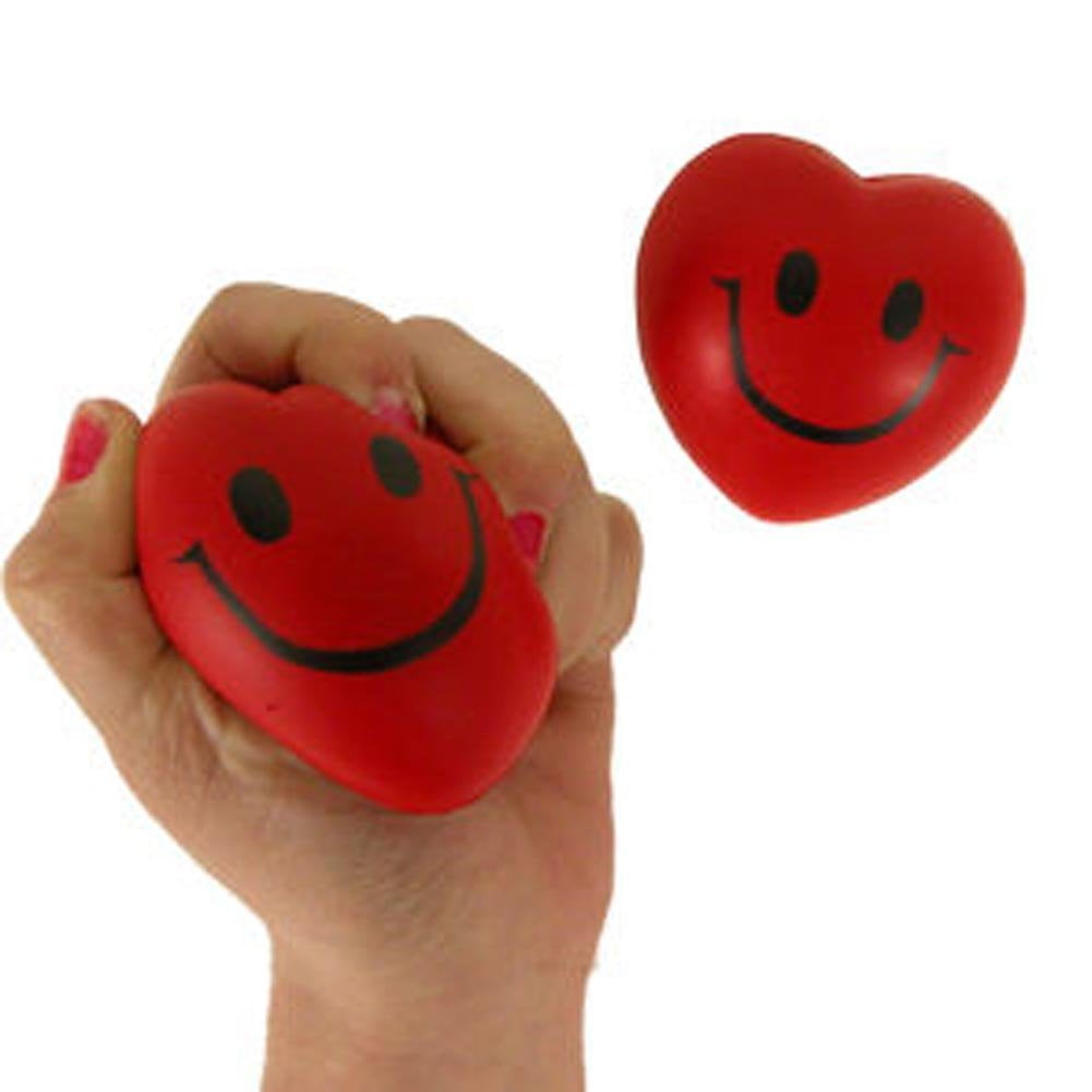 1- Smile Face Squeeze Red Heart Stress Relief - Walmart.com