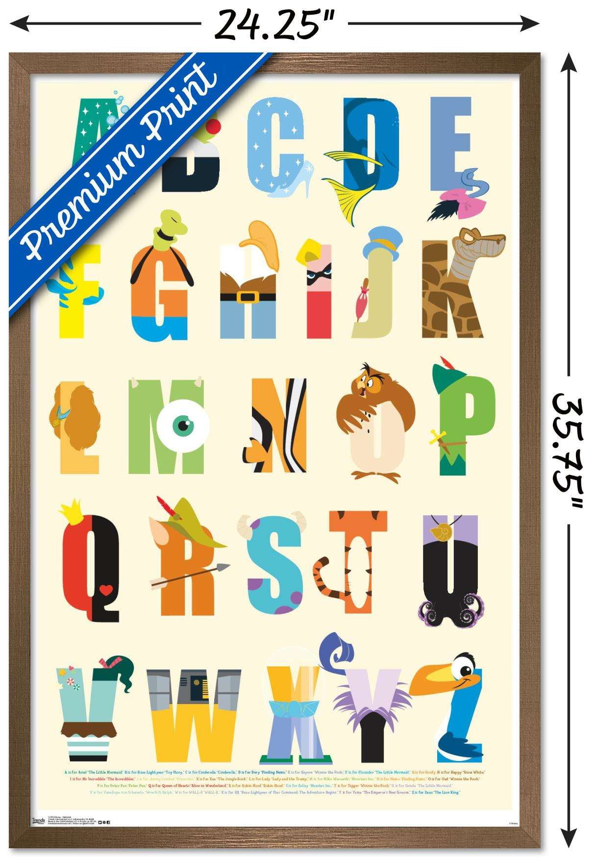 Disney Character Letters Storybook Princesses Alphabet Digital Cross