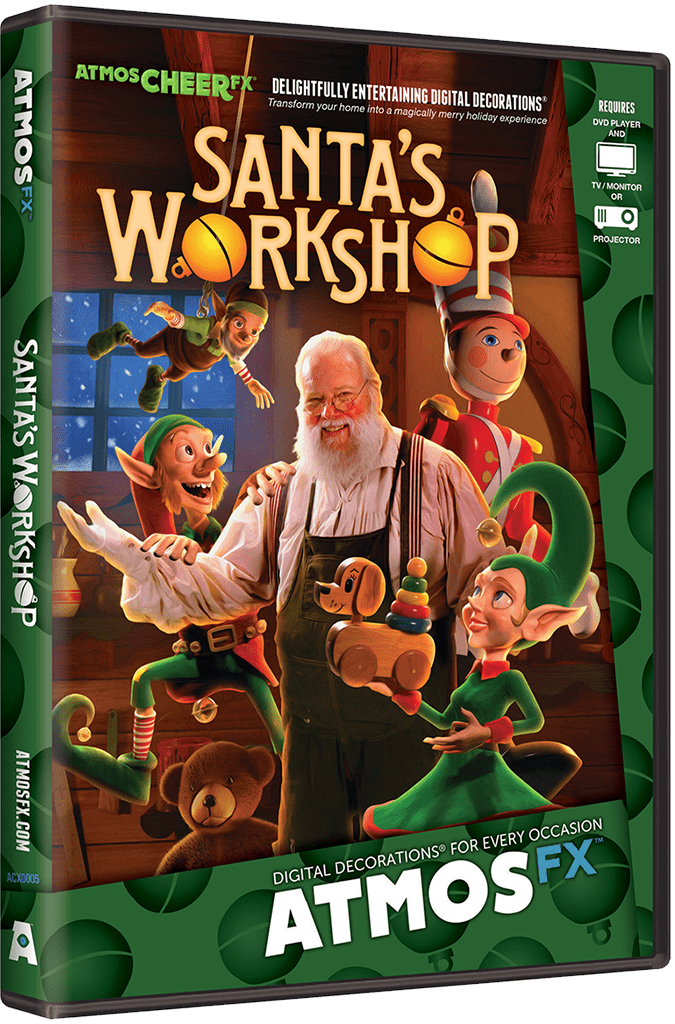 AtmosFX Christmas Digital Decoration DVD - Santa's Workshop - Walmart.com