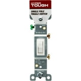 Hyper Tough Grounding Single Pole Lighting Control Switch, 15A, White ...
