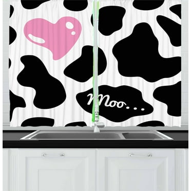 Black & White Cow Spots Swag Panels by Penny's Needful Things (Set of 2 ...