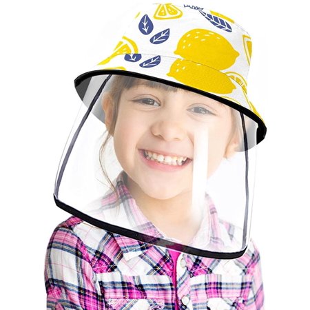 Kawaii Lemon Clipart Sun Hat for Kids, Bucket Hat with Detachable Full ...