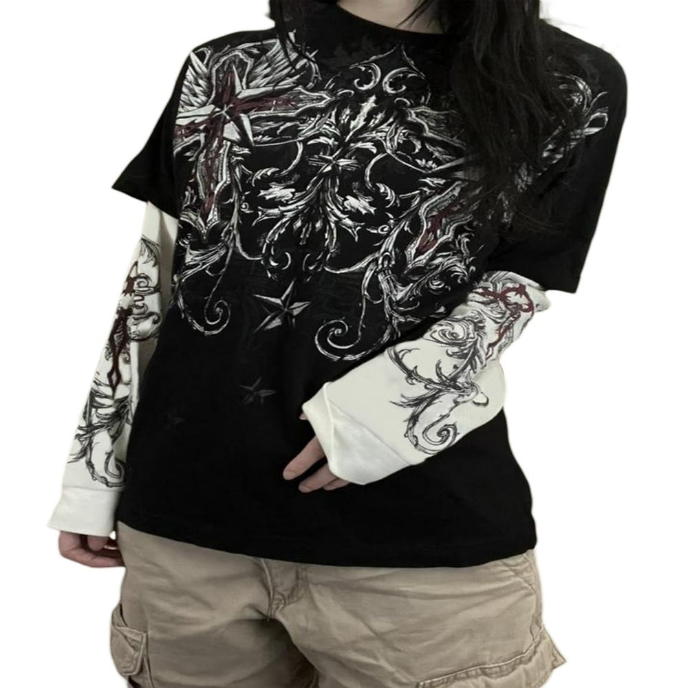 Click here for Generic Women Y2k Graphic Printed Long Sleeve Tee... prices
