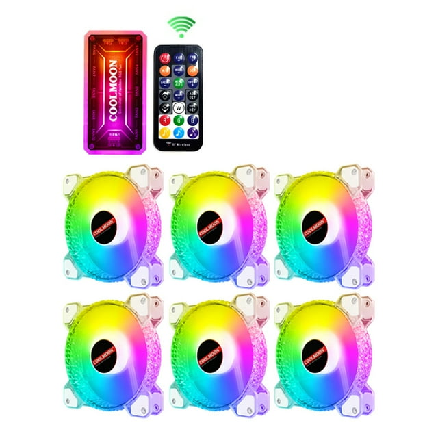 HESITONE Coolmoon Computer Chassis Diamond PC Fan Adjust RGB Cooling ...