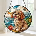 Cute Dog Beach Scene Stained Glass Suncatcher – Window Decor2301 ...
