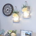 WJSP Rustic Wall Decor Set Of 2 Rose Bouquet 11.8 Inch Mason Jar Sconce ...