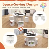 Costway 5 PCS Kids Table and Chair Set with Writable Blackboard Desktop ...