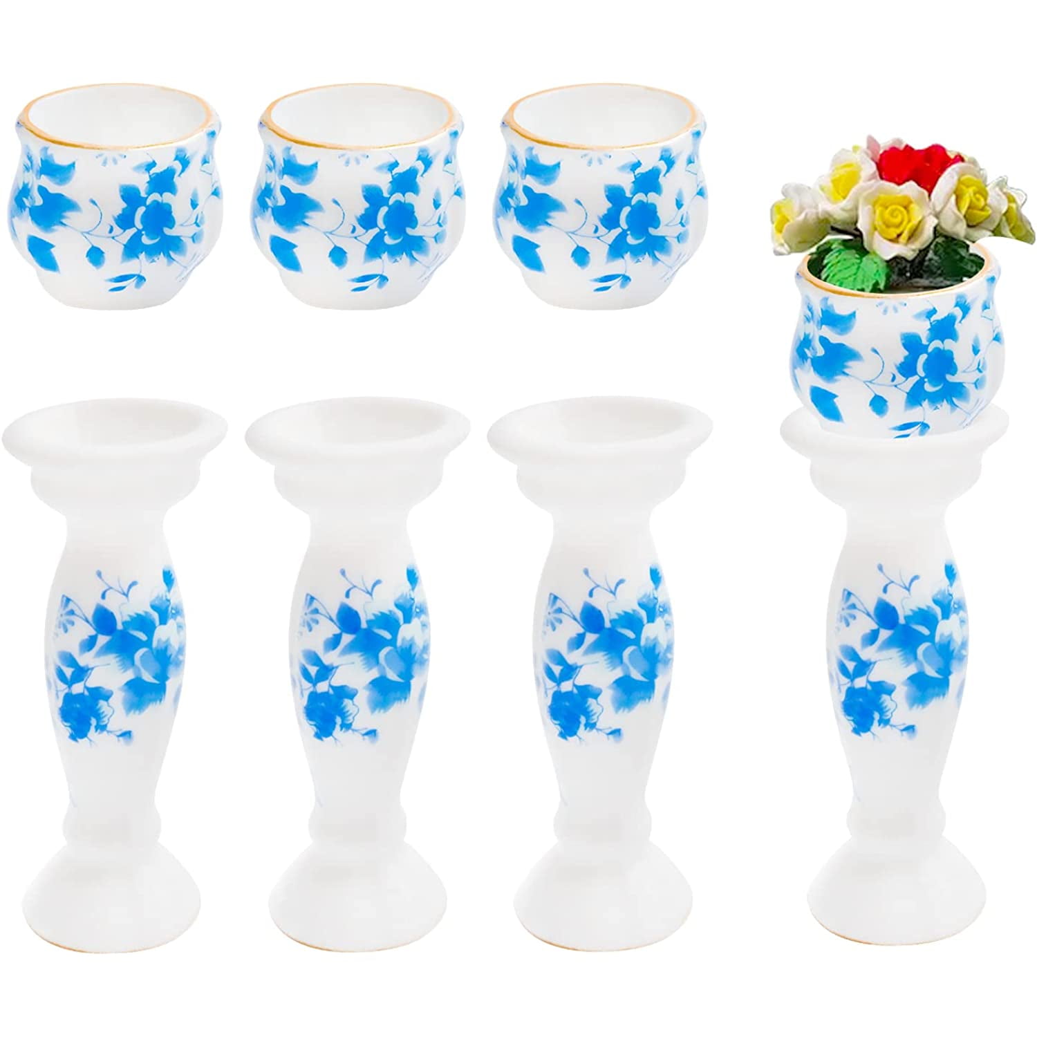 4 Set Miniature Ceramic Pots Tiny Clay Planter Pots Mini Roman ...