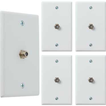 RiteAV 1 Port Coax Cable TV F-Type Wall Plate - 1 Gang w-Bracket [Black ...