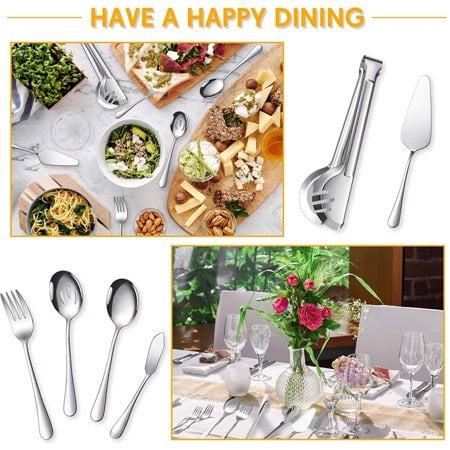Buy 6 Pieces Serving Utensils Large Serving Serving Spoon Serving Fork ...