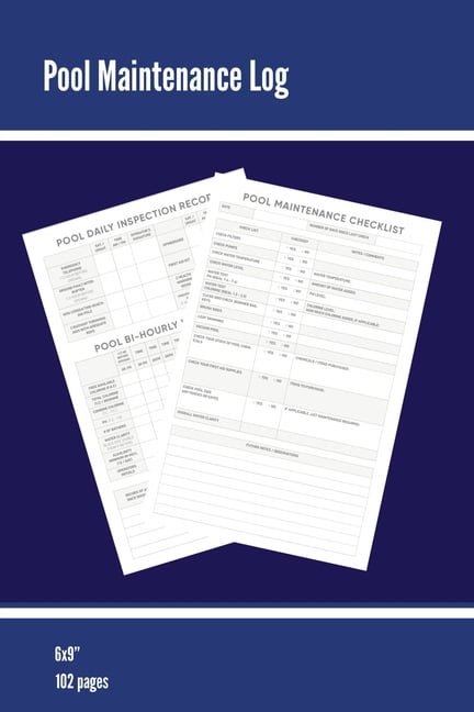 Pool Maintenance Log : Swimming Pool Owners Check List, Cleaning ...