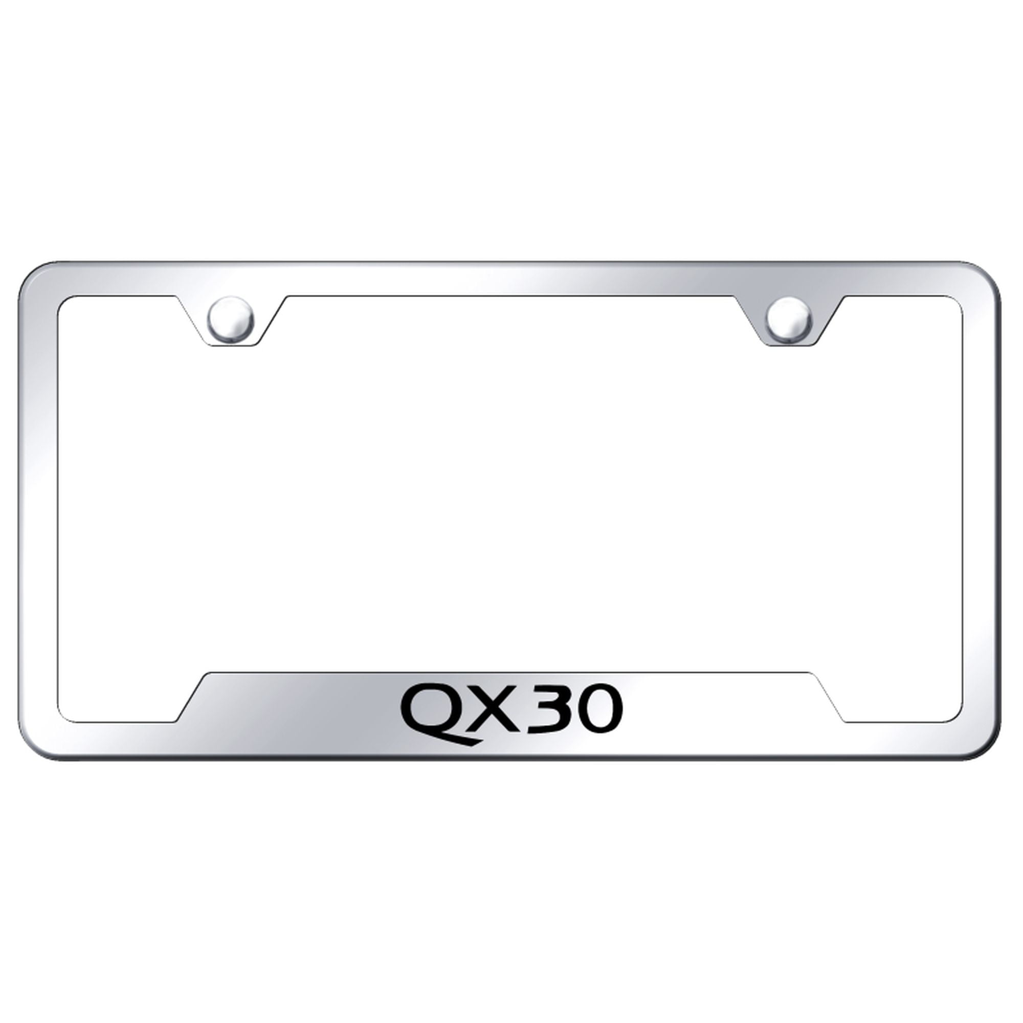 Infiniti QX30 Laser Etched Logo Cut-Out License Plate Frame (Chrome ...