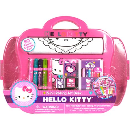Hello Kitty 5-In-1 Rolling Art Desk - Walmart.com