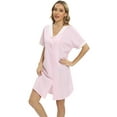 Nightgowns for Women Button Down House Dress V-neck Placket with Lapels ...