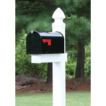 Madison Home Outdoor Steel Mailbox System with White Vinyl Post Combo ...