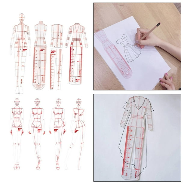 16Pcs Fashion Illustration Ruler Figure French Curve Sketching Template ...