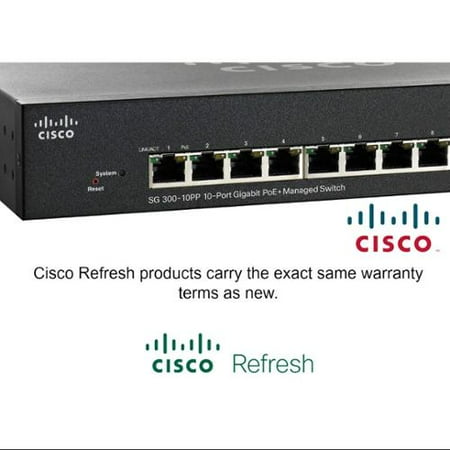 Cisco Refresh SG300-10PP Gigabit Switch Managed 8-port PoE+ 2x Gigabit ...