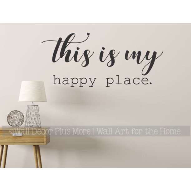 My Happy Place Vinyl Decal Sticker Inspirational Bedroom Camper Decor ...