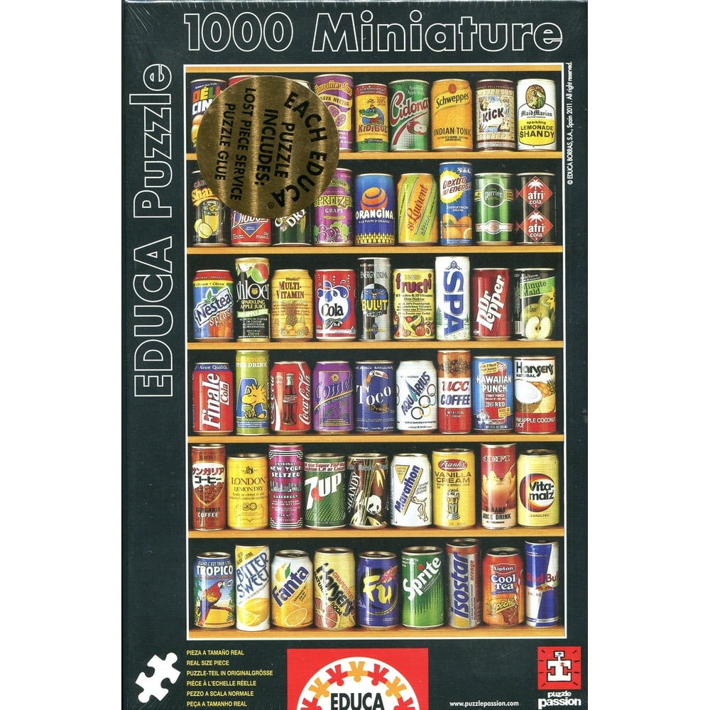 Educa CANS 1000 pc Miniature Jigsaw Puzzle Soda Pop - Walmart.com ...