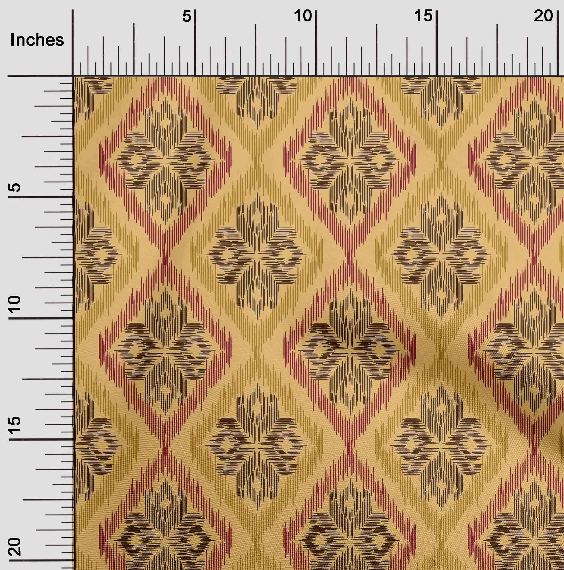 oneOone Cotton Silk Fabric Argyle Ikat Print Fabric By The Yard 42 Inch ...
