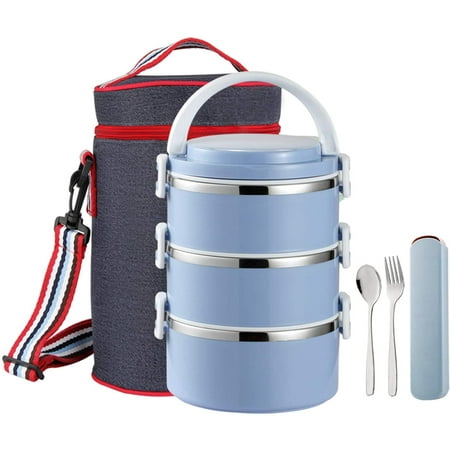 Stainless Steel Lunch Box Thermal Hot Leakproof Japanese Round Cylinder ...
