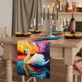 Animals Burlap Cotton Table Runner 13x120 Inches Long, Abstract Art ...