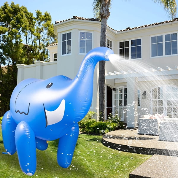 Fithood Inflatable Water Sprinkler Elephant Outdoor Patio Summer Pool ...