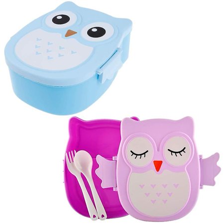 Lunch Box - Owl Storage Box Set Of 2 Reusable Cutlery Lunch Boxes Lunch ...