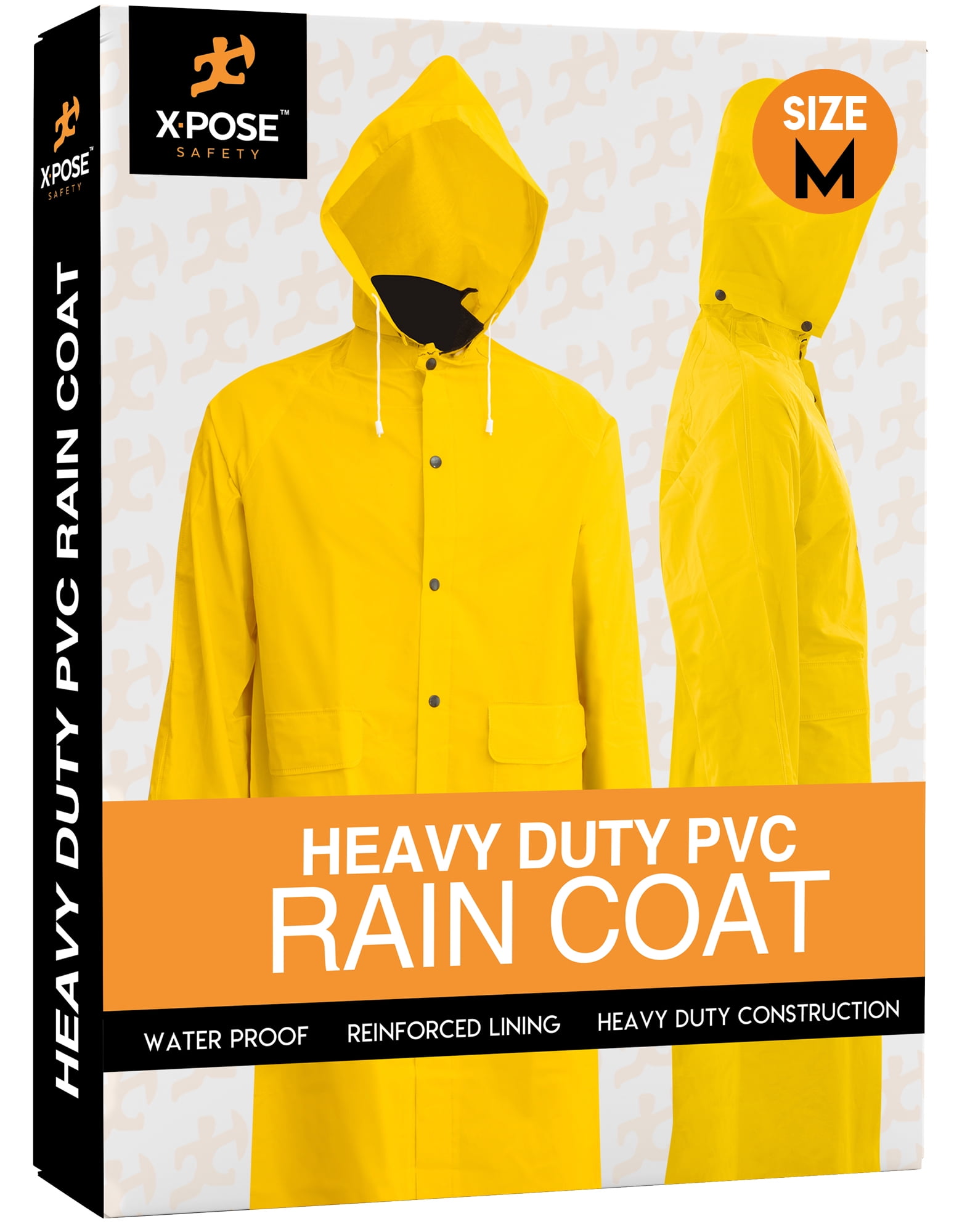 Heavy Duty Yellow Rain Coat – .35mm PVC 48in Raincoat Jacket with ...
