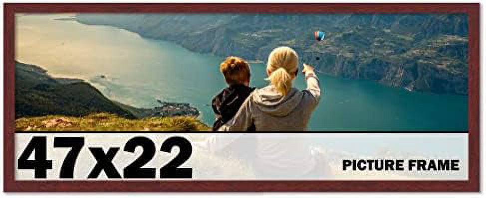 47X22 Frame Brown Mahogany Picture Frame - 100% Solid Wood Frame Kit ...