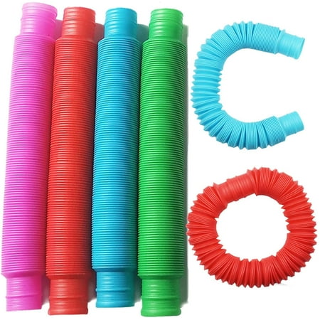 Tube Toys for Kids and Adults, Multi-Color Tubes Sensory Toy - 6 Pack ...