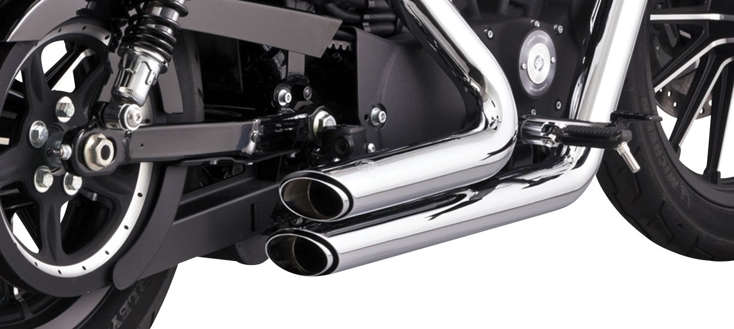 Vance & Hines Chrome Shortshots Staggered Exhaust System (17329 ...