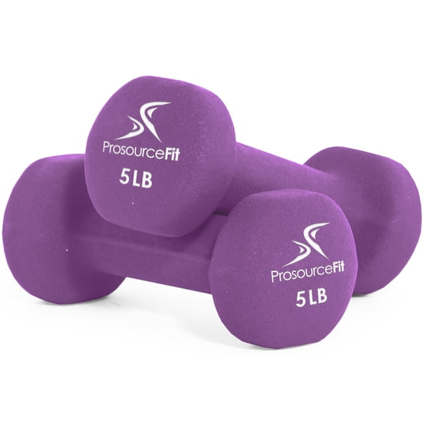 Prosource Fit 5 Pound Iron Neoprene Coated Non Slip Dumbbell Weight Set ...