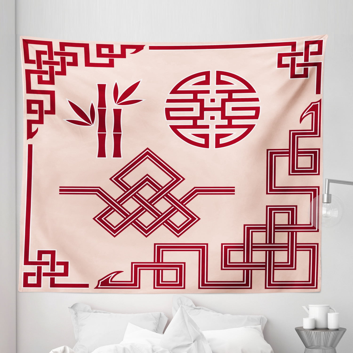 East Tapestry, Oriental Design Elements Traditional Eastern Knot and ...