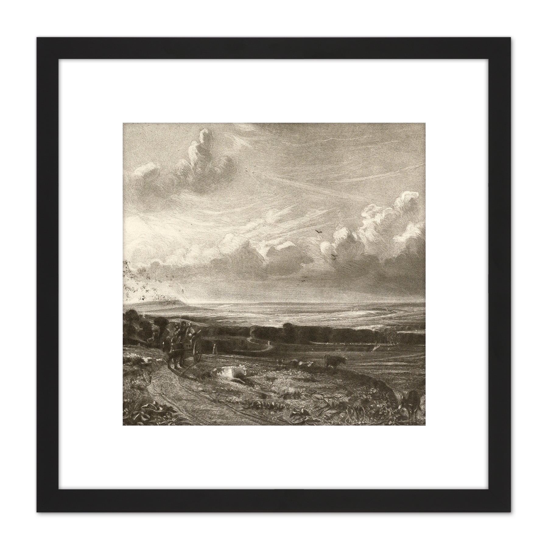 David Lucas Hampstead Heath Harrow In Distance Painting 8X8 Inch Square ...
