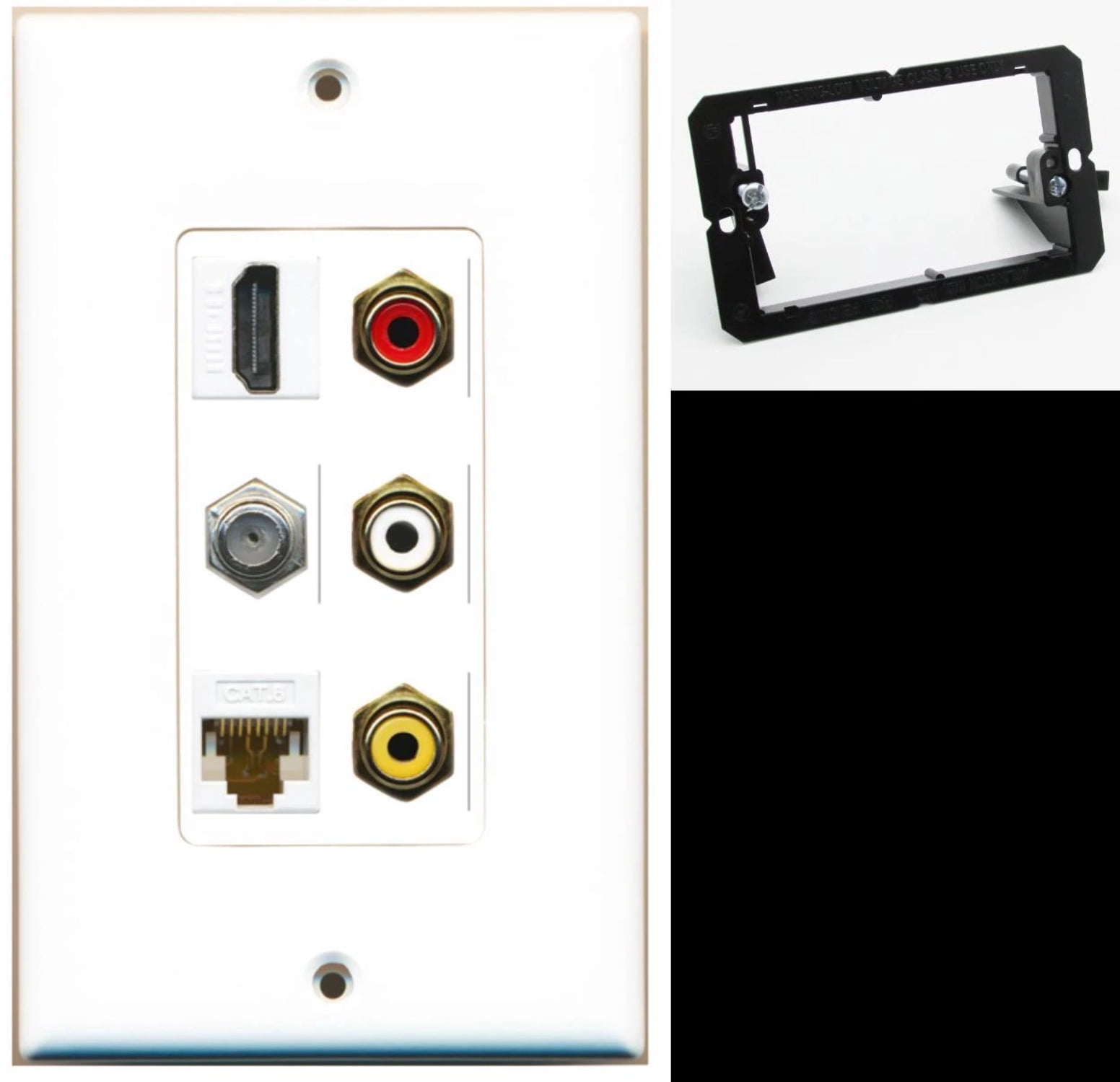 Ultra Spec Cables 1 Port HDMI Cat6 Coax Composite RCA Wall Plate w ...
