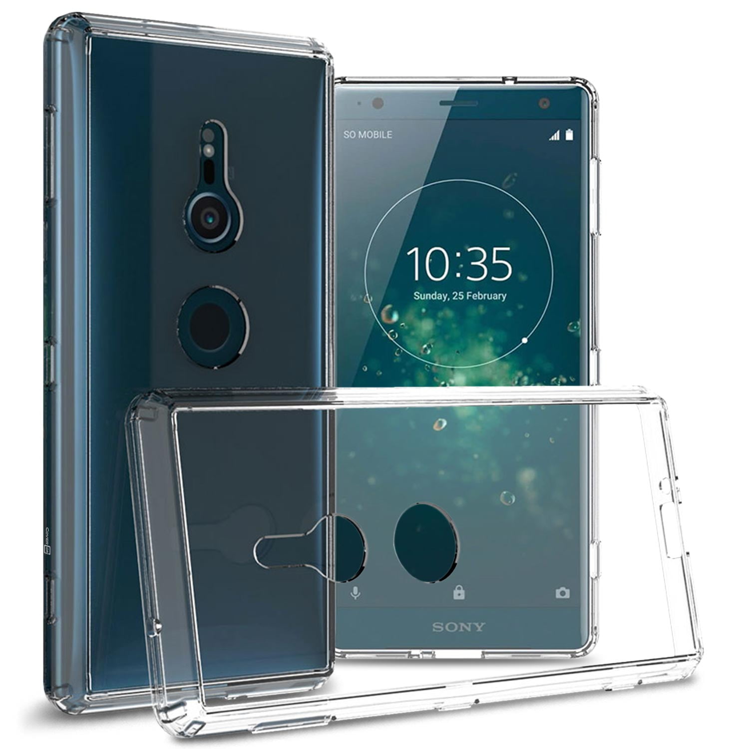 CoverON Sony Xperia XZ2 Case, ClearGuard Series Clear Hard Phone Cover ...